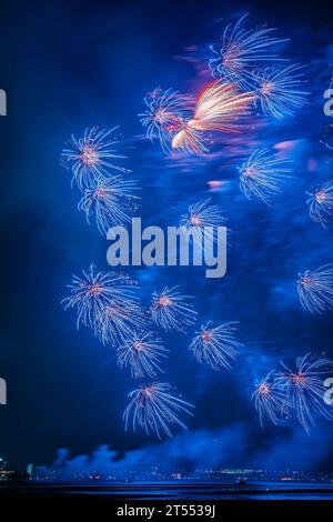 Lake Suwa Fireworks Display Stock Photo - Alamy
