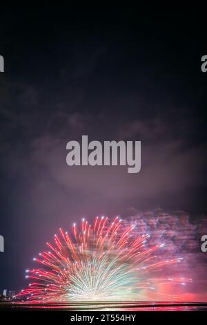 Lake Suwa Fireworks Display Stock Photo - Alamy