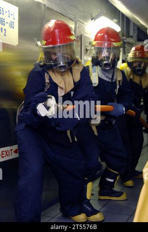 general quarters drill, people, Practice Fire Exercise, Sailors ...