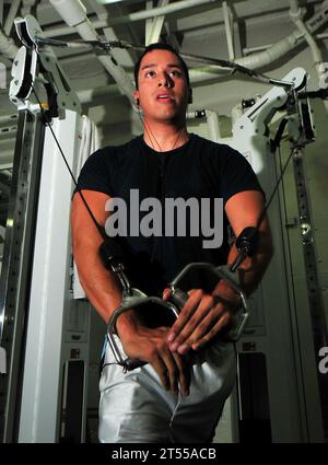 gym, lifting weights, South China Sea, U.S. navy , USS Pearl Harbor ...