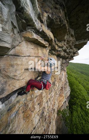 Female Traditional Rock Climbing Gunks NY USA Stock Photo - Alamy
