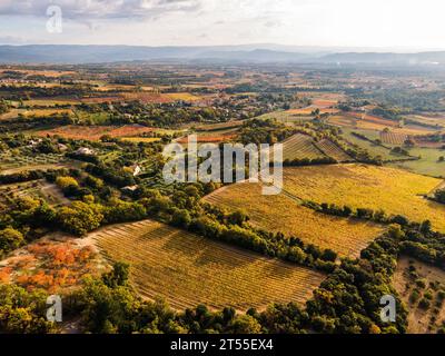 aerial view to Bocage landscape with hedges and trees, Belgium, Viroin ...