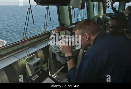 LHD 8, Makin Island, navigation, strait transit exercise Stock Photo ...
