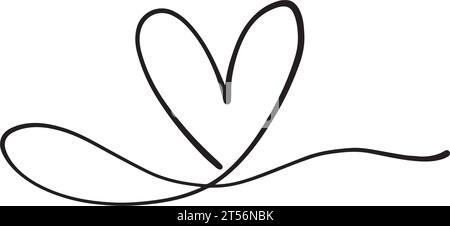 Hand drawn heart symbol divider border frame icon for love, romantic ...