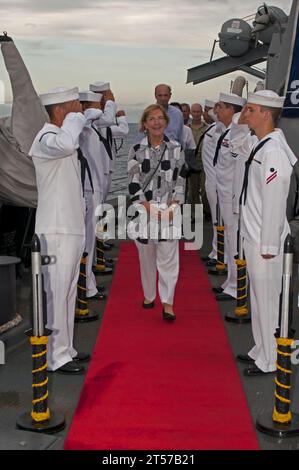 US Navy U.S. ambassador to Timor-Leste Judith Fergin, right, speaks ...