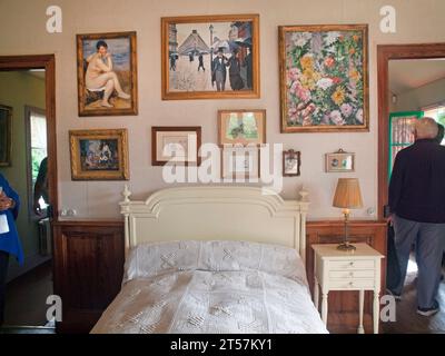 The bed in which Claude Monet died at his home in Giverny, France Stock ...
