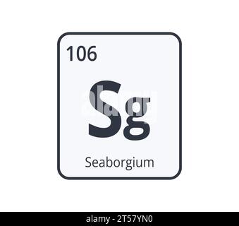 Seaborgium Symbol. Element number 106 of the Periodic Table of the ...