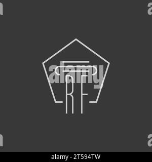 RF initial with monoline pillar logo style, luxury monogram logo design for legal firm vector ...