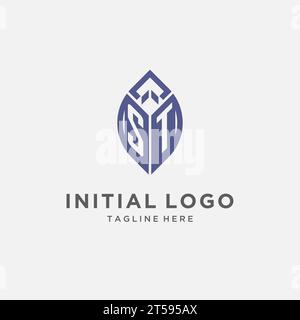 ST monogram initial logo with clean modern shield icon design ...