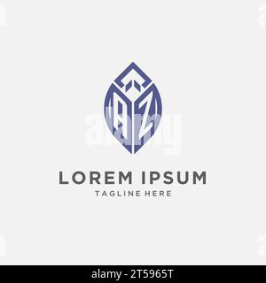 AZ monogram initial logo with clean modern shield icon design ...