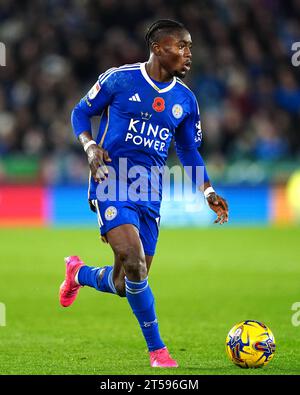 Leicester City's Abdul Fatawu in action during the Sky Bet Championship ...