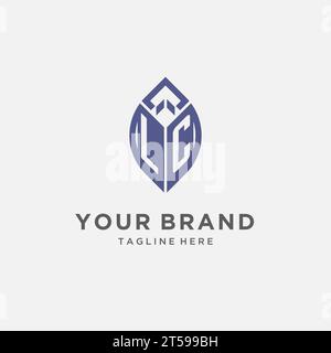 LC monogram initial logo with clean modern shield icon design ...