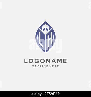 LH monogram initial logo with clean modern shield icon design ...