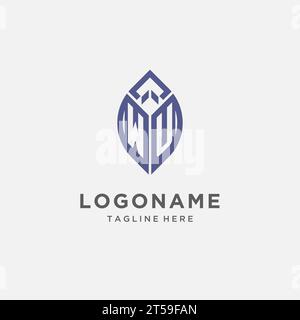 WU monogram initial logo with clean modern shield icon design ...