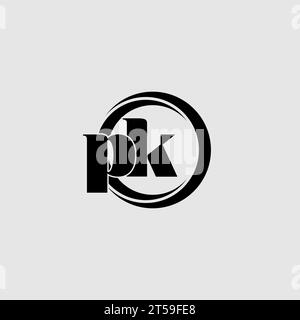 Letters PK simple circle linked line logo vector graphic Stock Vector ...