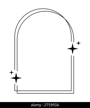 Minimalist decorative aesthetic arch frame, vector linear design ...