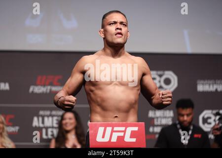 Elves Brener during the ceremonial heavyweight weigh-in for UFC Fight ...