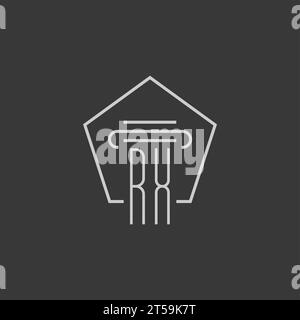 RX initial with monoline pillar logo style, luxury monogram logo design for legal firm vector ...