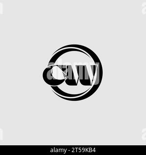 letter cw circle linked line logo vector Stock Vector Image & Art - Alamy