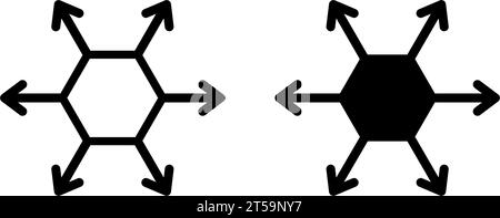 Versatile icon. Multifunction sign. Arrows pointing in different ...