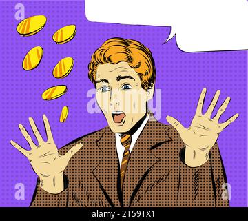cartoon shocked man with speech bubble Stock Vector Image & Art - Alamy