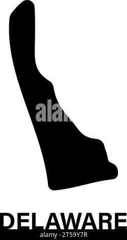Delaware map. Just a simple border map. Shape of the state. Flat blank ...