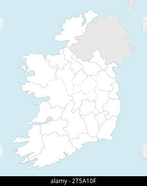 Colorful Ireland political map with clearly labeled, separated layers ...