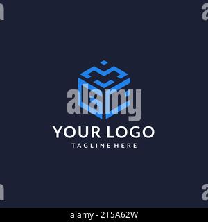 GC initial monogram logo with hexagonal shape and swoosh design ideas ...