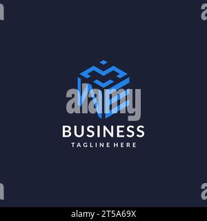 AT logo hexagon designs, best monogram initial logo with hexagonal shape design ideas ...