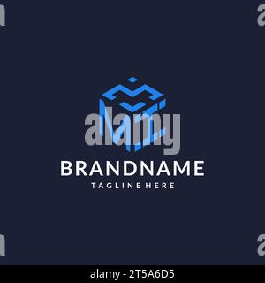 MI initial monogram logo with hexagonal shape style, real estate logo ...