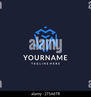 VW logo hexagon designs, best monogram initial logo with hexagonal shape design ideas ...