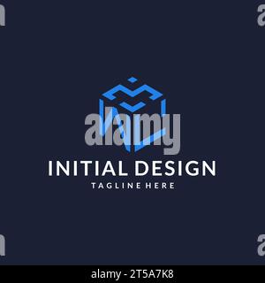 WL initial monogram logo with hexagonal shape style, real estate logo design ideas inspiration ...