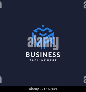 MR initial monogram logo with hexagonal shape style, real estate logo design ideas inspiration ...