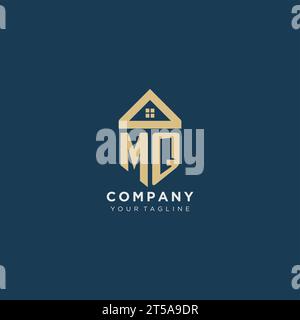 Initial MQ logo with creative house icon, modern and professional real ...