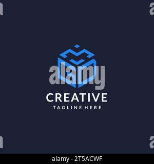 GD initial monogram logo with hexagonal shape style, real estate logo design ideas inspiration ...