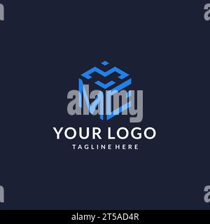 MC initial monogram logo with hexagonal shape and swoosh design ideas ...