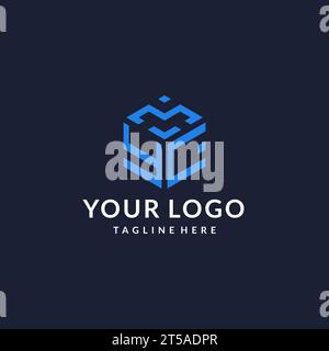 YC initial monogram logo with hexagonal shape style, real estate logo ...