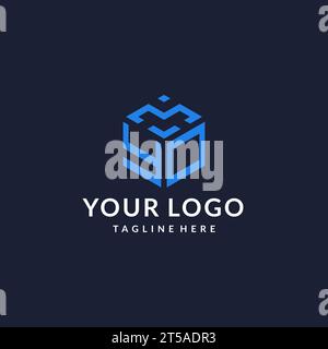 YO initial monogram logo with hexagonal shape and swoosh design ideas ...