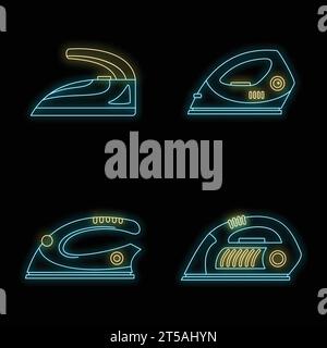 Housewife icon. Outline housewife vector icon neon color on black Stock ...