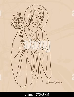 Saint Joseph the Betrothed. Icon Holy Forefather with Jesus Christ and ...