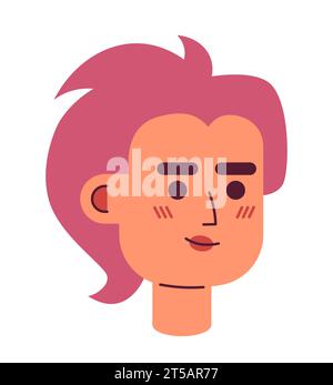 Millennial asian young woman smirk 2D vector avatar illustration Stock ...