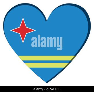 Aruba country heart. Love Aruba national flag vector illustration Stock ...