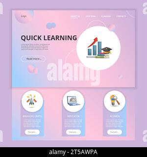 Indicator flat landing page website template. Ascent, acceleration ...