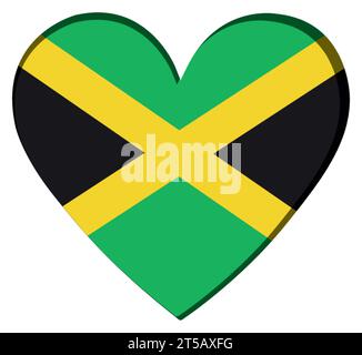 Isolated heart shape with the flag of Jamaica Vector Stock Vector Image ...