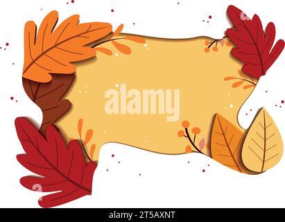 Empty autumn lettering with fall leaves Vector Stock Vector Image & Art ...