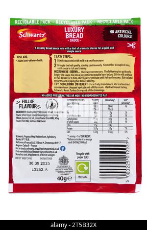 40gram Packet of Schwartz Luxury Bread Sauce Mix 4 servings Stock Photo ...