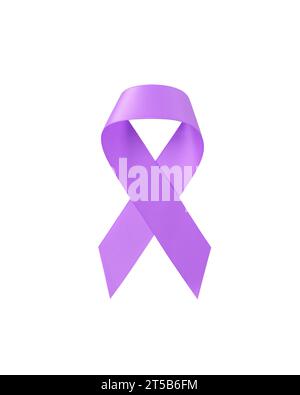 Lavender ribbon a all types of cancer symbol isolated on white ...