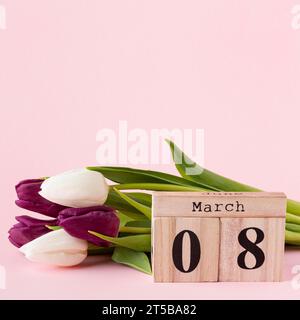 Front view 8 march lettering with copy space Stock Photo - Alamy