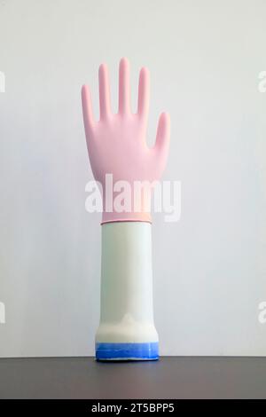 Nitrile gloves samples, closeup of photo Stock Photo - Alamy