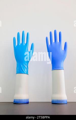 Nitrile gloves samples, closeup of photo Stock Photo - Alamy
